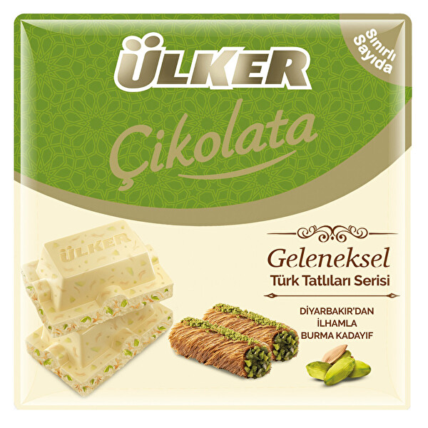 Ülker Antep Fıstıklı Ve Kadayıflı Beyaz Çikolata g CarrefourSA