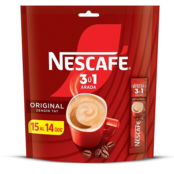 Nestle Nescafe 3'ü 1 Arada Orijinal 15 Al 14 Öde | CarrefourSA