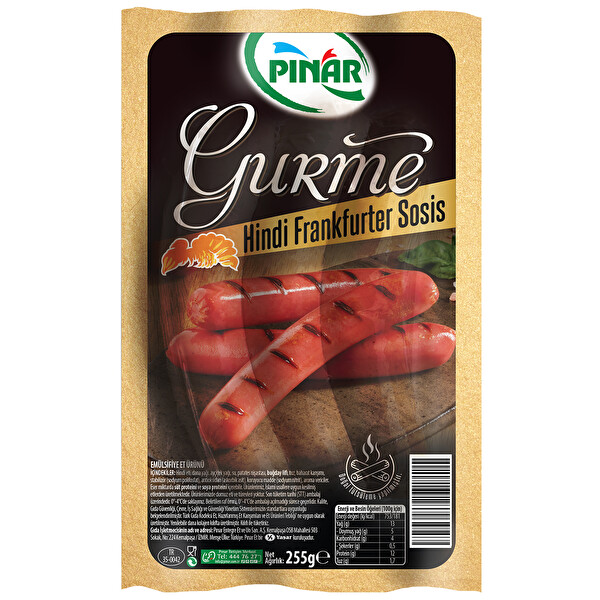Pınar Gurme Hindi Frankfurter Sosis 225 Gr | CarrefourSA