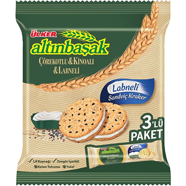 Ülker Altınbaşak Labneli Sandviç Kraker 3 Parça 180 G | CarrefourSA