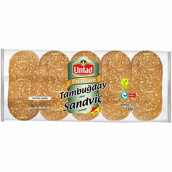 Untad Premium Tam Buğdaylı Sandviç Ekmeği 375 g | CarrefourSA