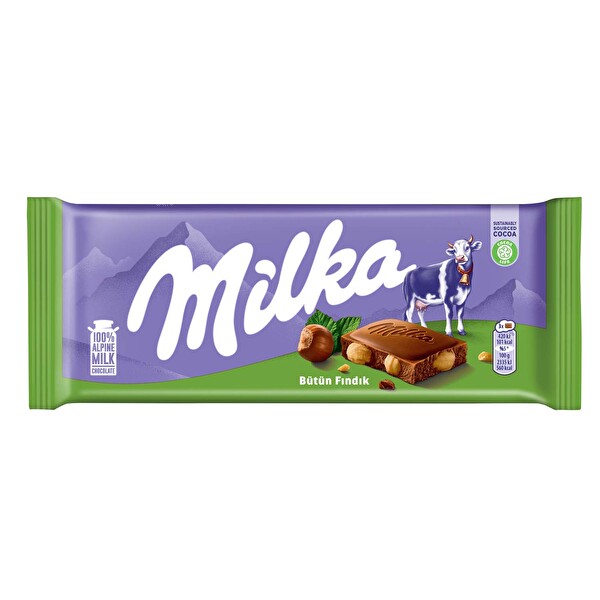 Milka Bütün Fındıklı Tablet Çikolata 90 g | CarrefourSA