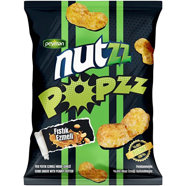 Nutzz Popzz Fıstık Ezmeli Mısır Çerezi 90 g | CarrefourSA
