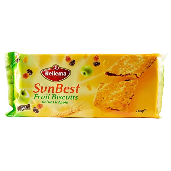 Hellema Sunbest Biscuits Raisin Apple Meyve Dolgulu Elmalı Bisküvi 218 ...