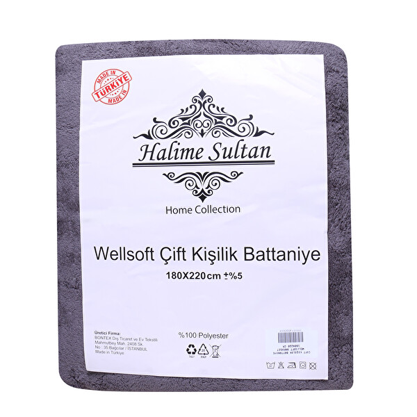 Halime Sultan Wellsoft Çift Kişilik Battaniye Antrasit | CarrefourSA